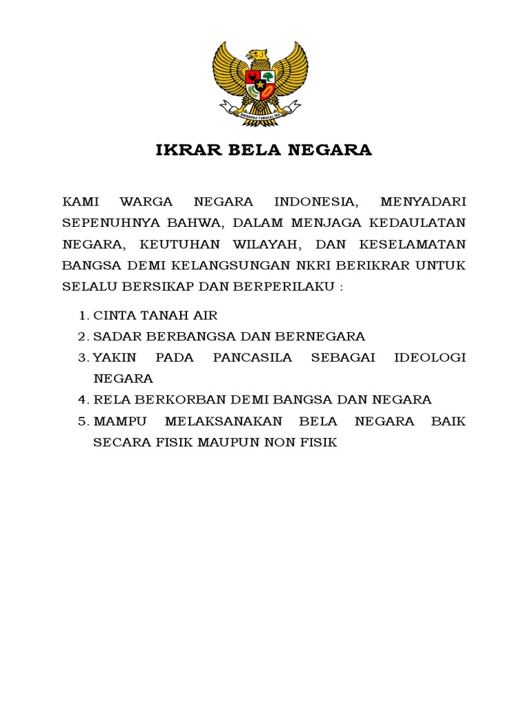 Ikrar Bela Negara | PDF