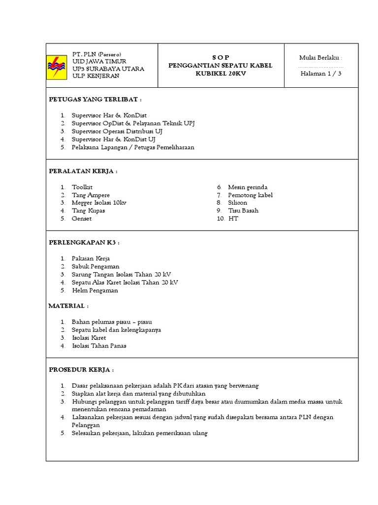 Sop Pemeliharaan | PDF | Griya & Taman