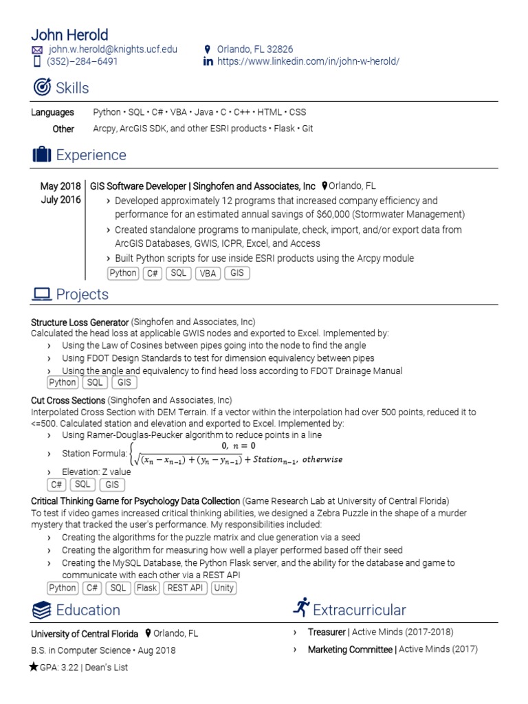 John Herold Skills: John.w.herold@knights - Ucf.edu Orlando, FL 32826 ...