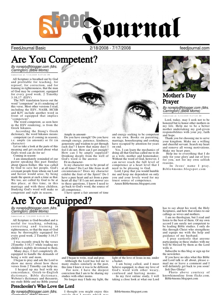 Christian Moms Bible Study: Newspaper Style | PDF | Paul The Apostle ...