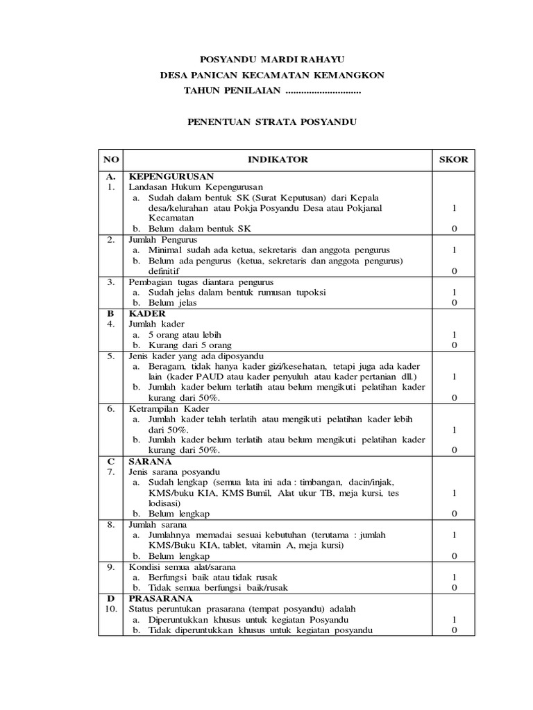 Evaluasi Strata Posyandu | PDF