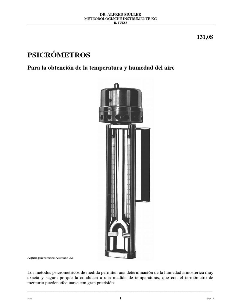 6.1 Psicrometros | PDF | Humedad | Temperatura