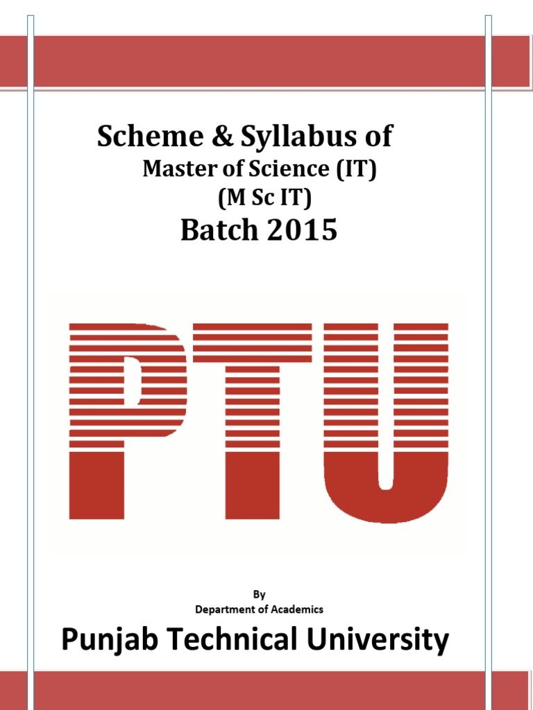 Syllabus MSC IT 2015 Batch Onwards PTU DDE | PDF | Computer Network ...
