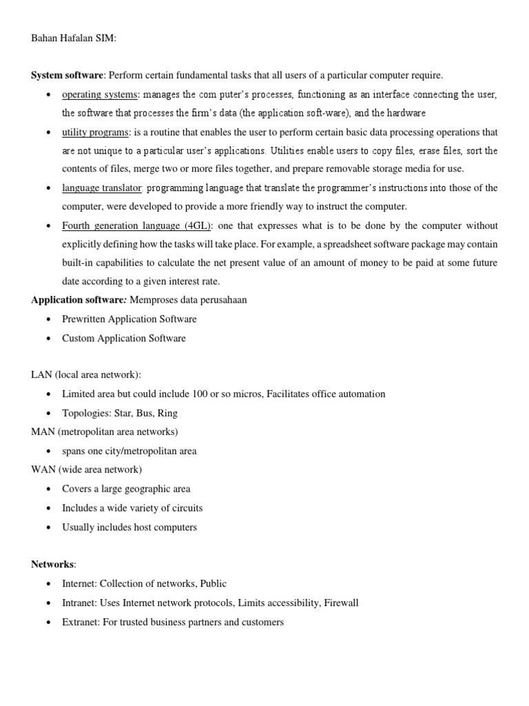 Bahan Hafalan SIM | PDF | Electronic Data Interchange | Computer Network