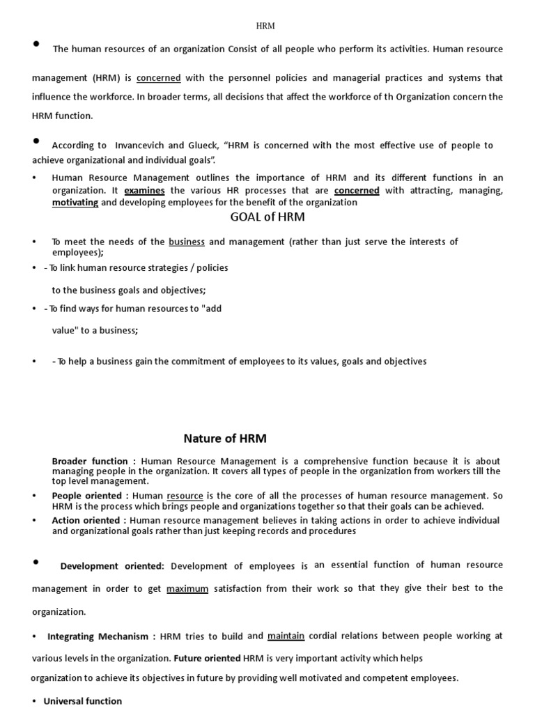 HRM Lectures (Full Notes) | PDF | Performance Appraisal | Human ...