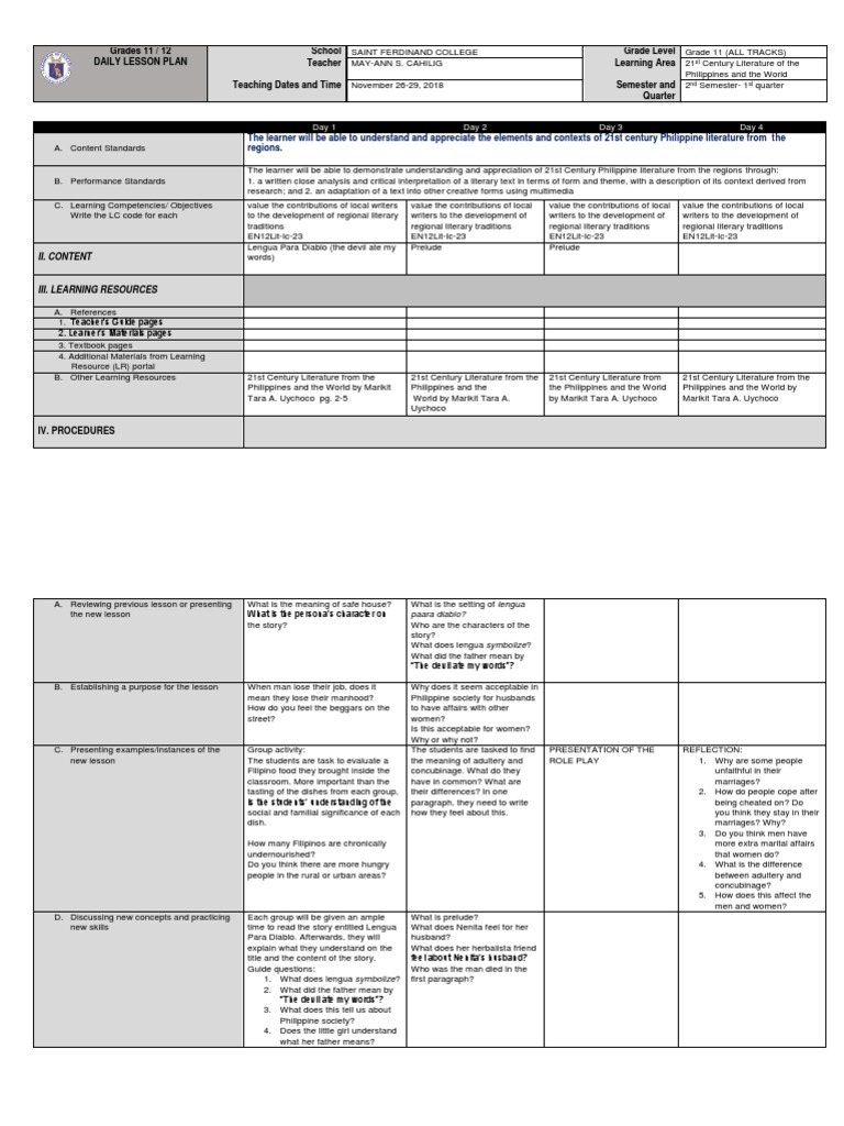 Week 4 | PDF | Lesson Plan | Applied Psychology