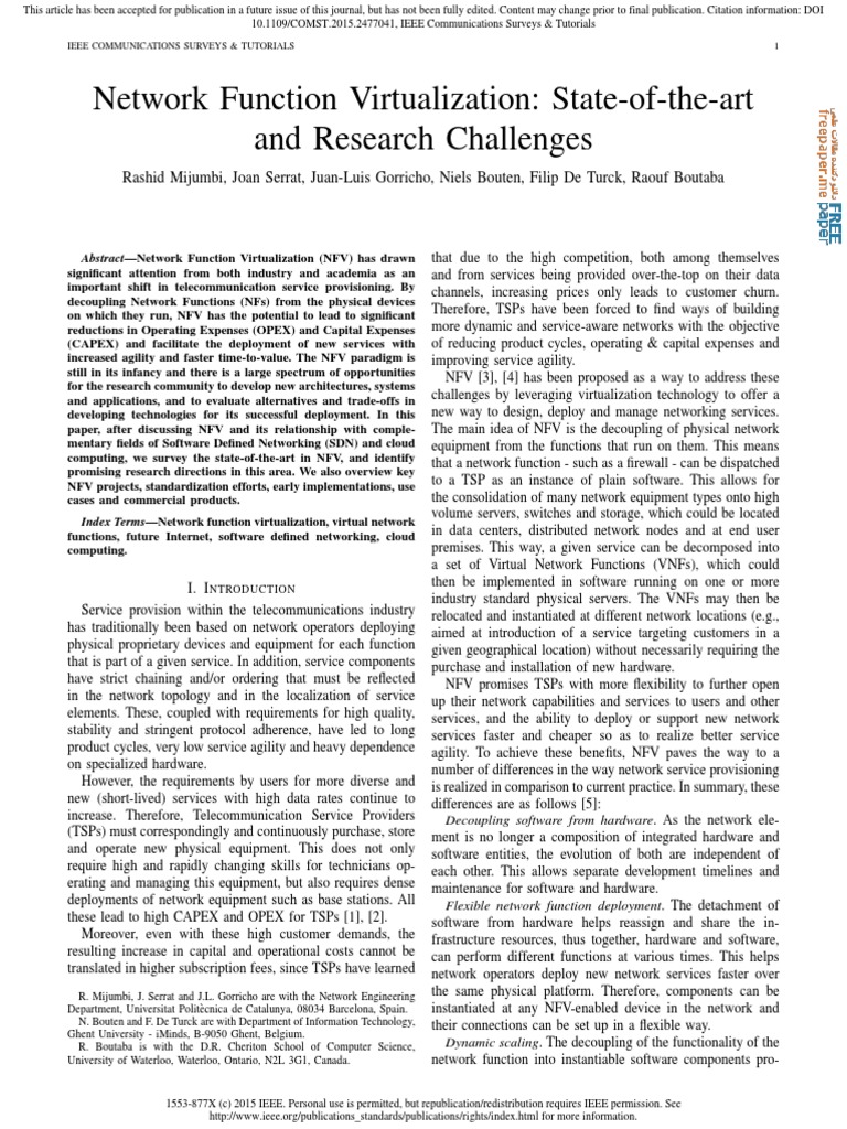 Network Function Virtualization Overview | PDF | Virtual Machine | Computer Network