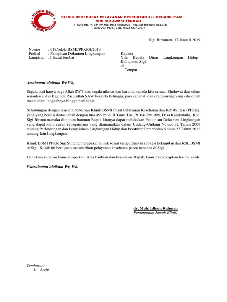 Contoh Surat Penapisan | PDF