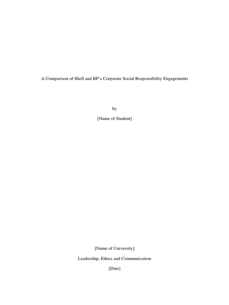 Shell vs. BP: CSR Strategies Compared | PDF | Bp | Corporate Social ...
