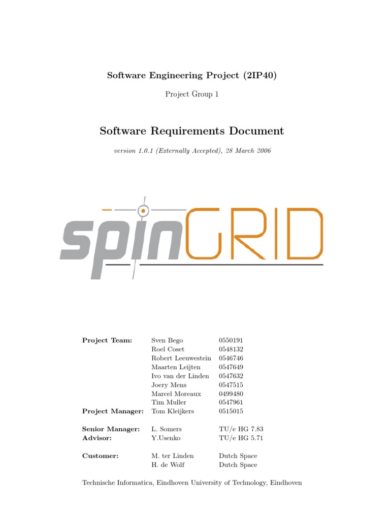 Software Requirements Document PDF | PDF | Grid Computing | Application Software