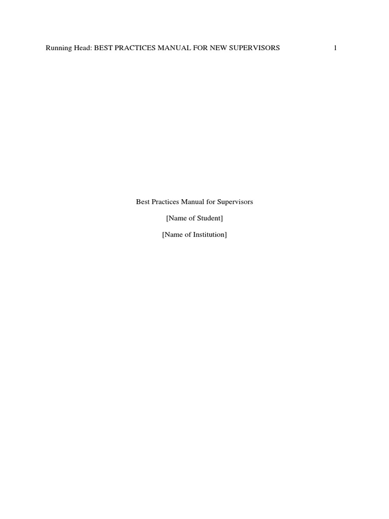 Best Practices Manual For Supervisors | PDF | Performance Appraisal ...