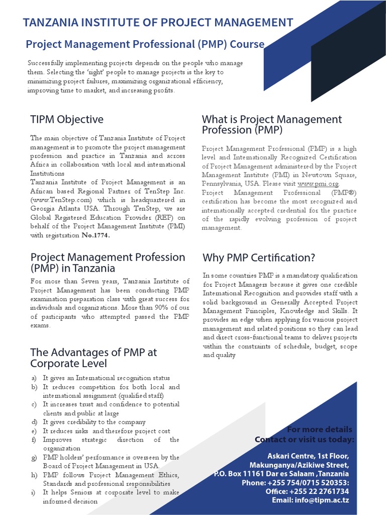 PMP Brochure | PDF | Project Management Professional | Project Management