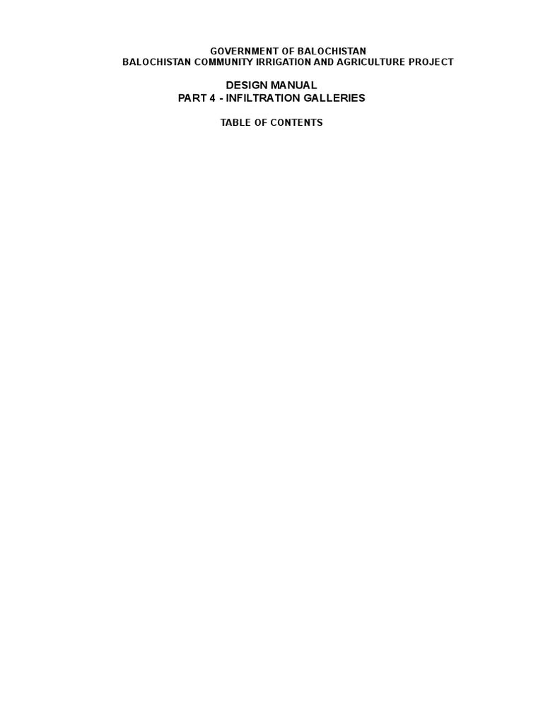 Infiltration Galleries Design Manual | PDF | River | Sand