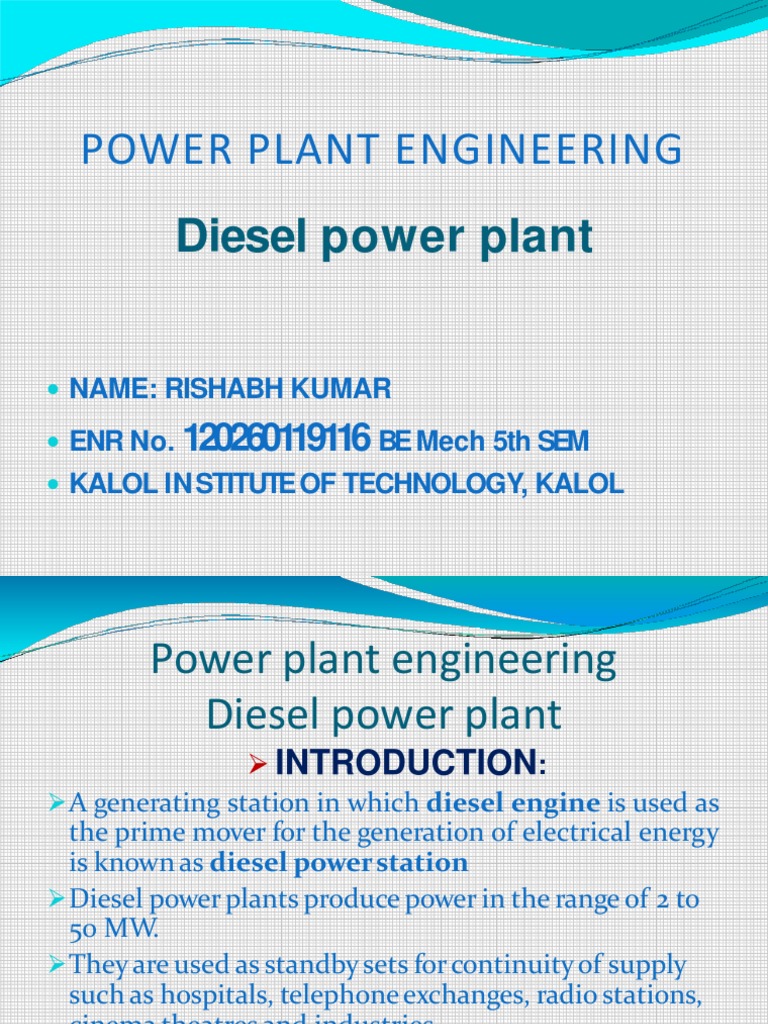 Diesel Power Plant | PDF | Internal Combustion Engine | Diesel Engine
