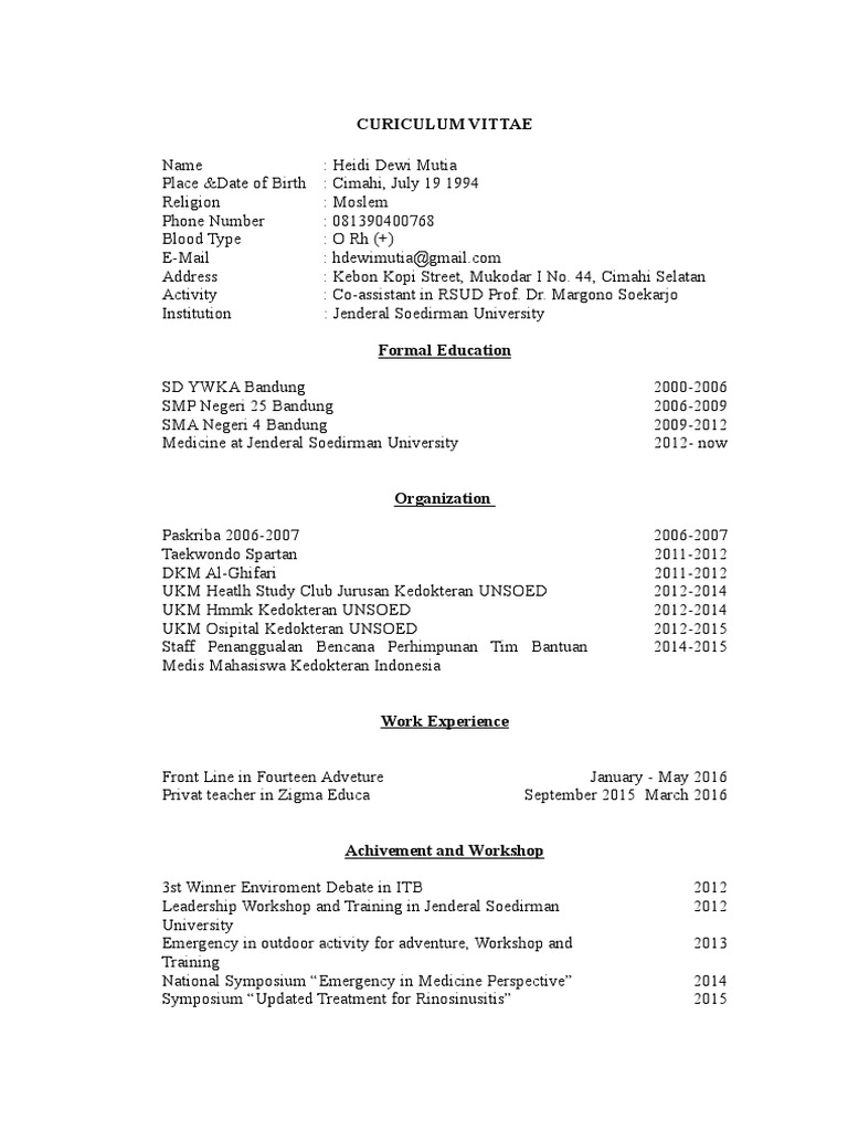 CV in English | PDF