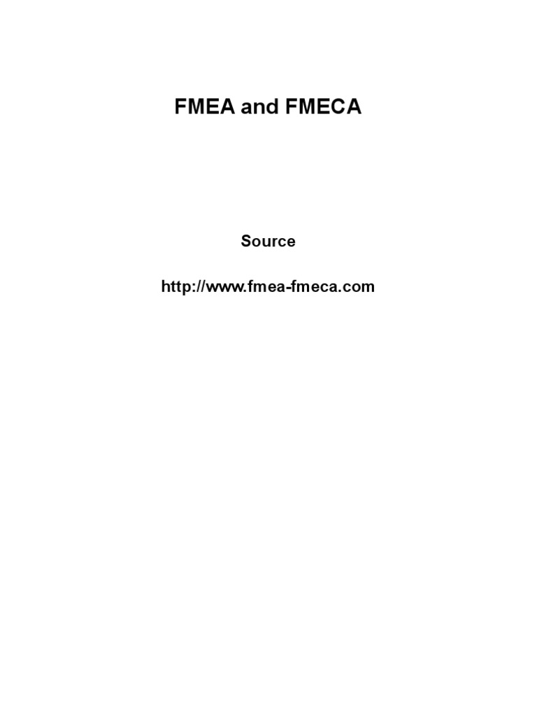 Fmea and Fmeca | PDF | Reliability Engineering | Systems Engineering