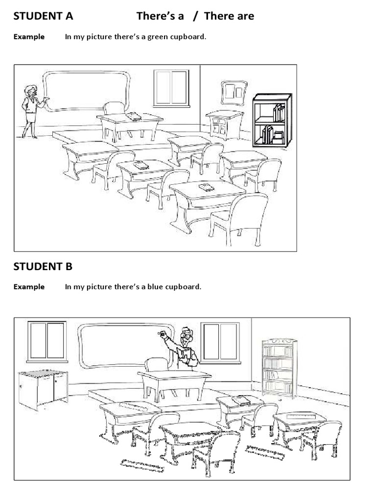 Spot The Differences Classroom There Is There Are 62558 | PDF