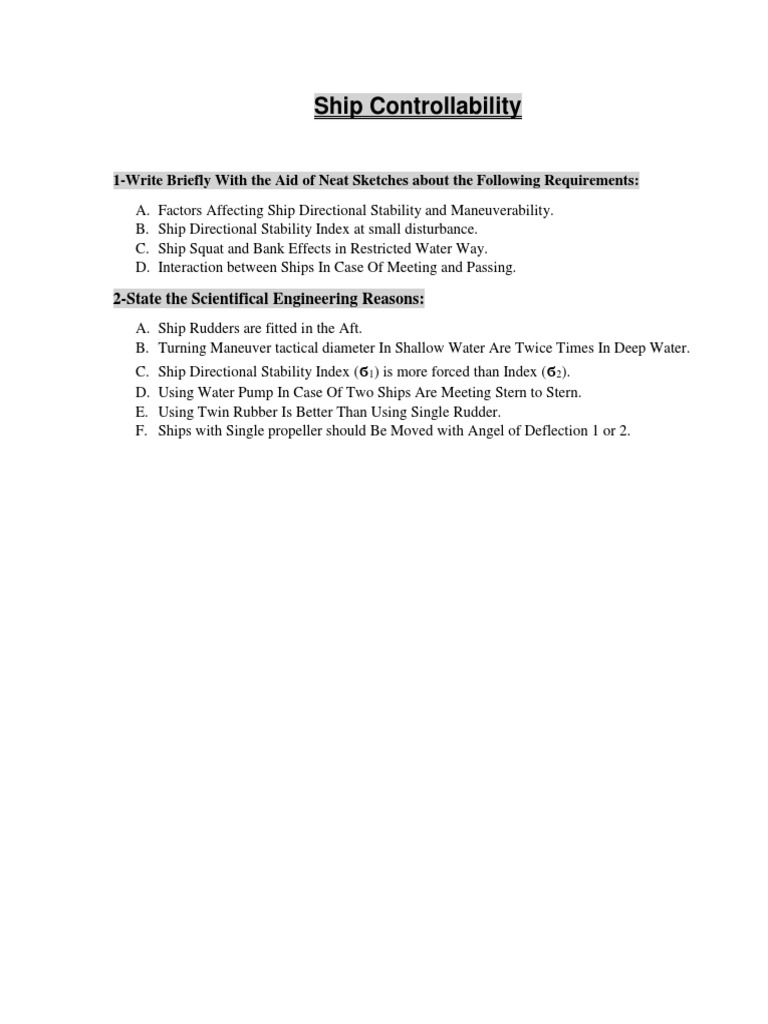 Ship Maneuverability | PDF