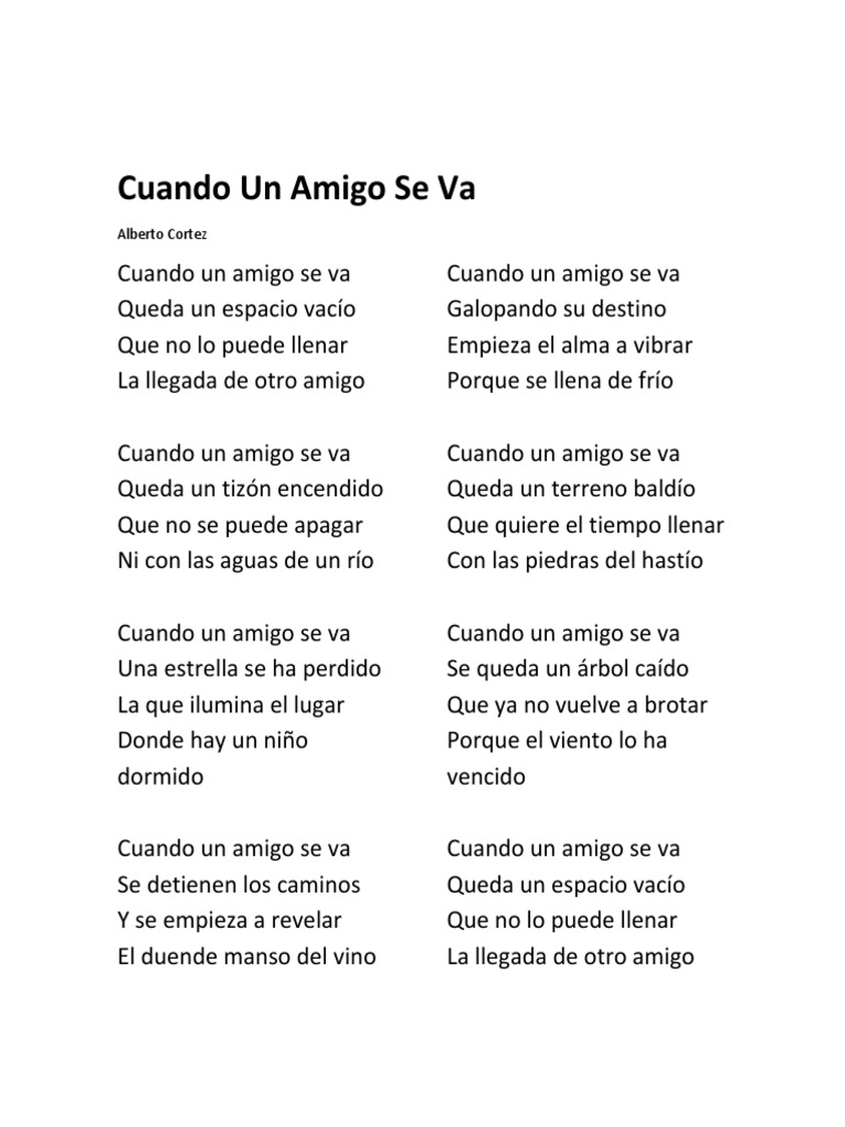 Cuando Un Amigo Se Va | PDF