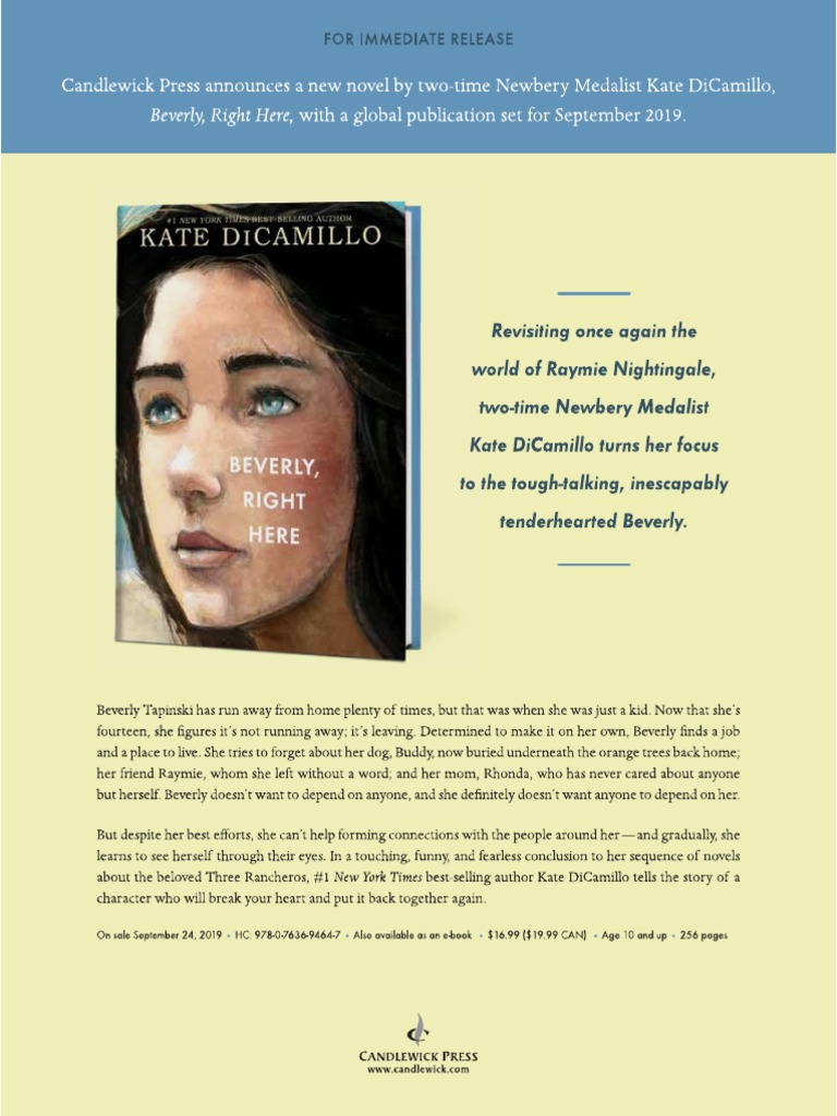 Beverly, Right Here by Kate DiCamillo Press Kit | PDF