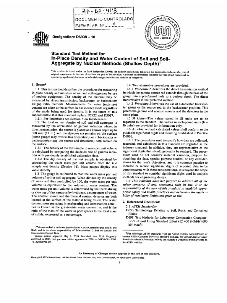 Astm D6938-10 | PDF