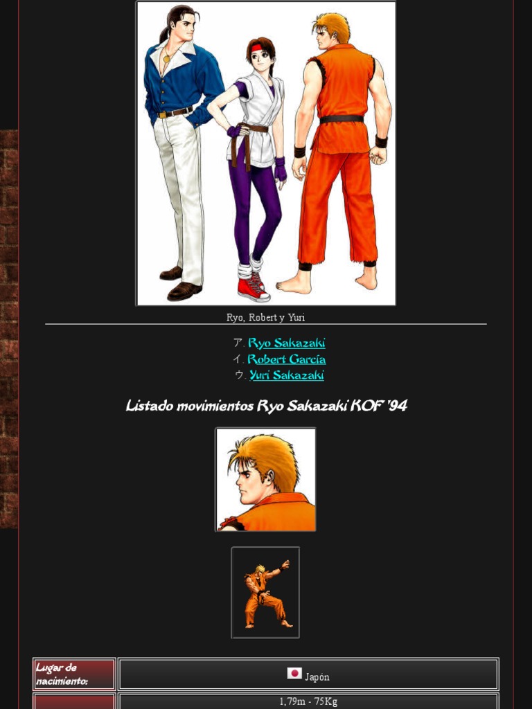 Guía de Movimientos '94 Art of Fighting Team The King of Fighters '98 Um Fe | PDF | Franquicias ...