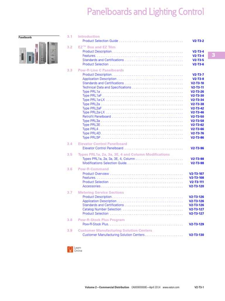 Panelboards and Lighting Control EATON PDF | PDF | Fuse (Electrical ...