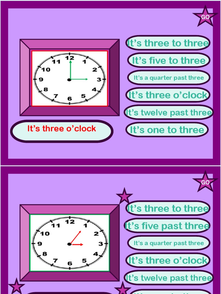 Time Expressions: Three O'Clock | PDF