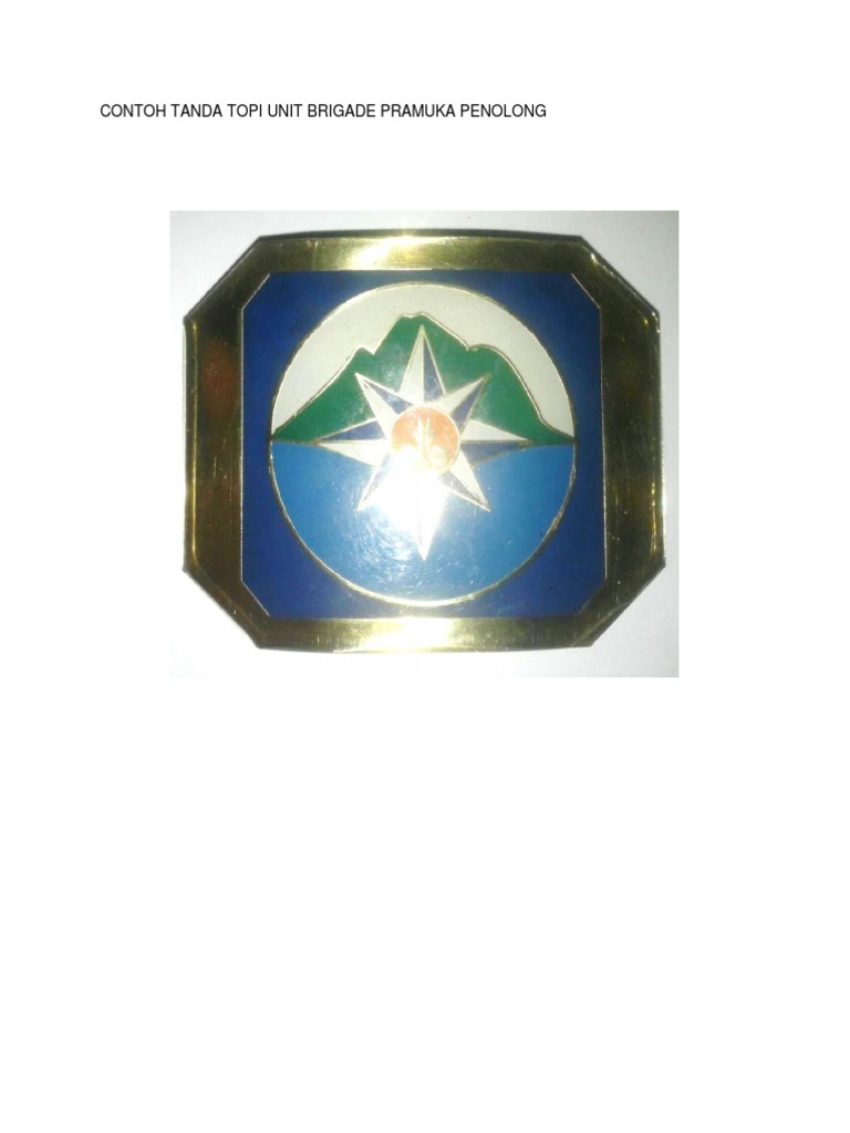 Contoh Tanda Topi Unit Brigade Pramuka Penolong | PDF