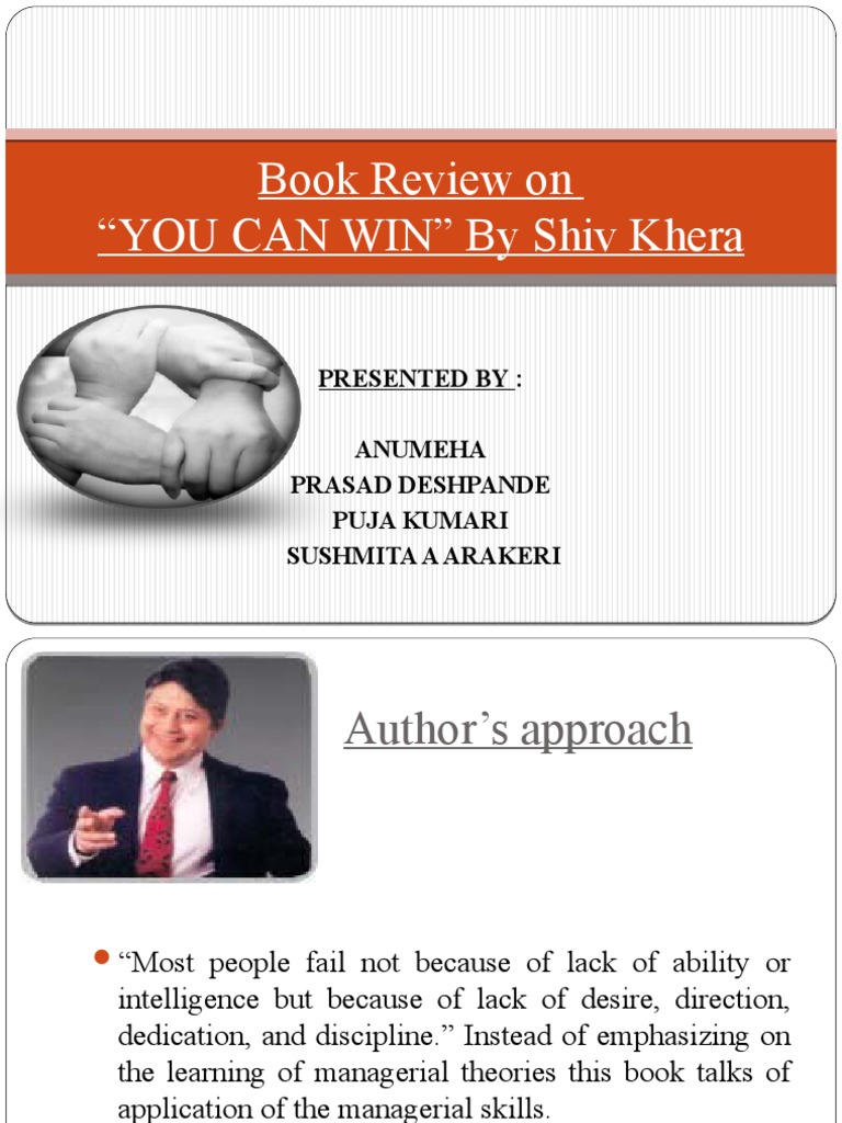 Book Review On "YOU CAN WIN" by Shiv Khera: Presented By: Anumeha ...
