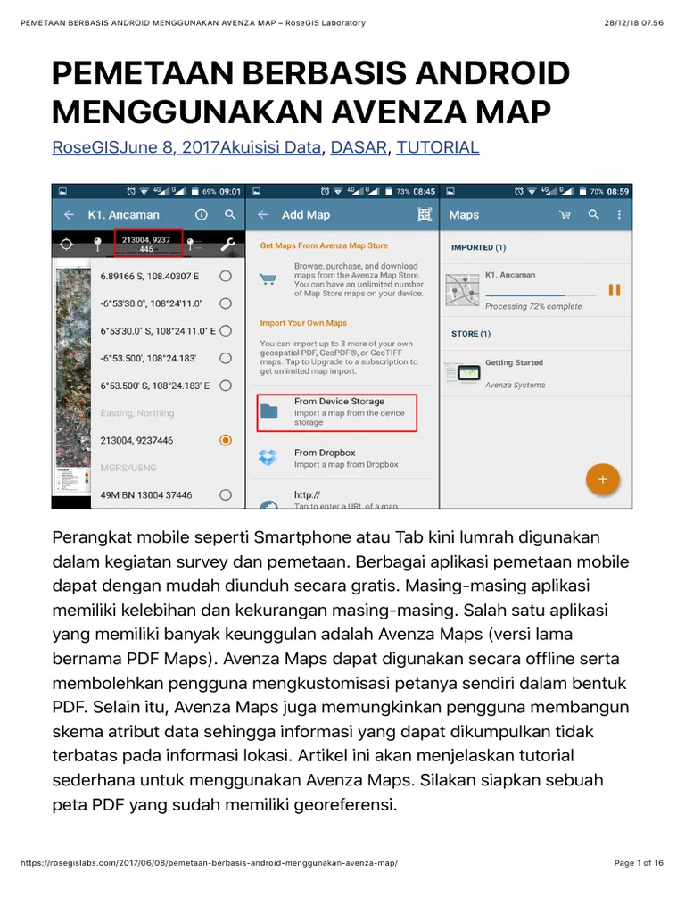 Panduan Avenza Maps untuk Pemetaan | PDF