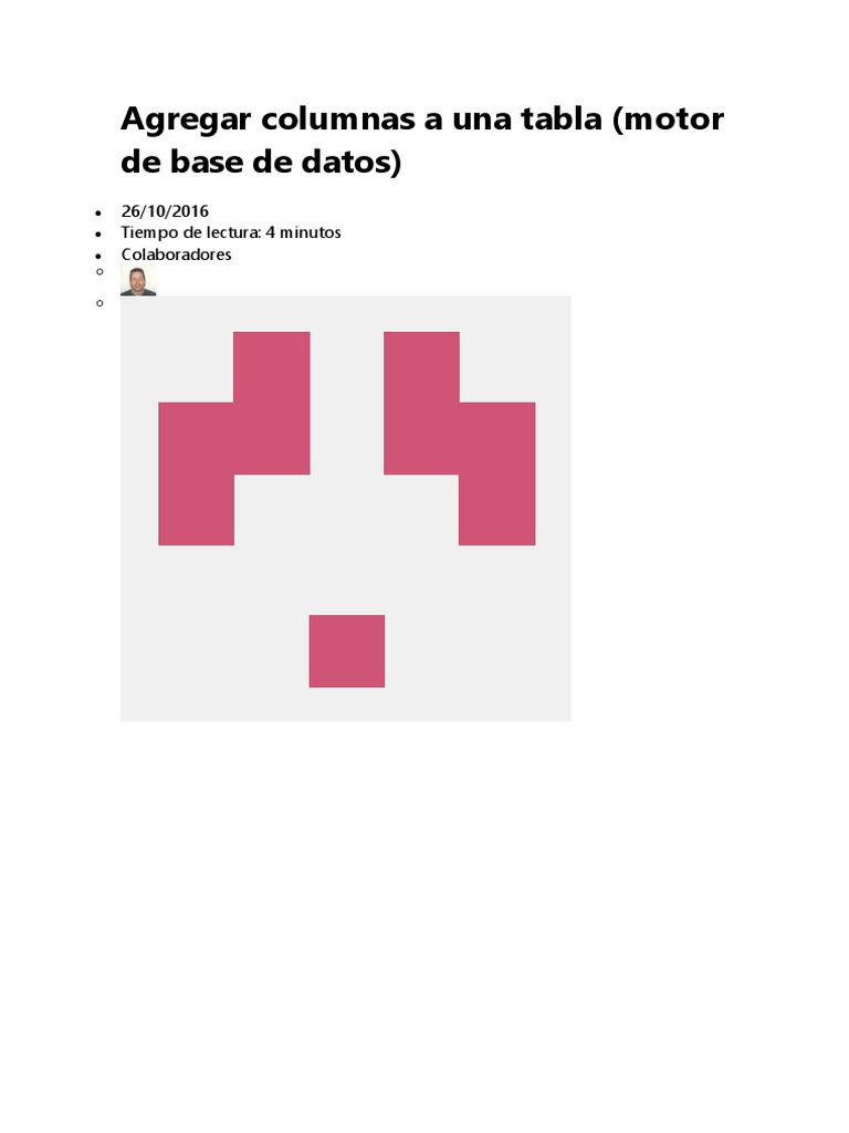 Agregar Columnas A Una Tabla | PDF | Servidor SQL de Microsoft | Tabla ...