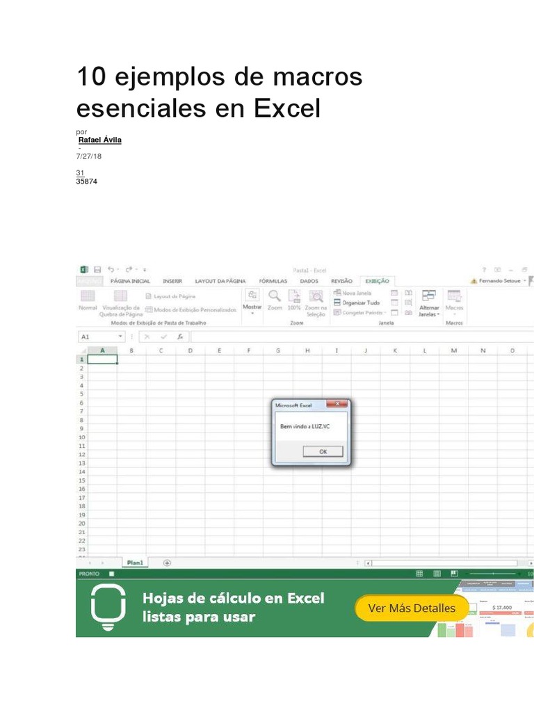 Ejemplos de Macros en Excel | Macro (informática) | Microsoft Excel