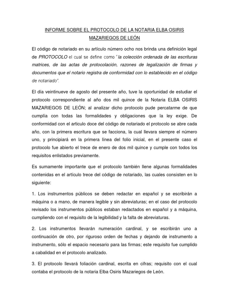 Informe Notarial | PDF | Gobierno