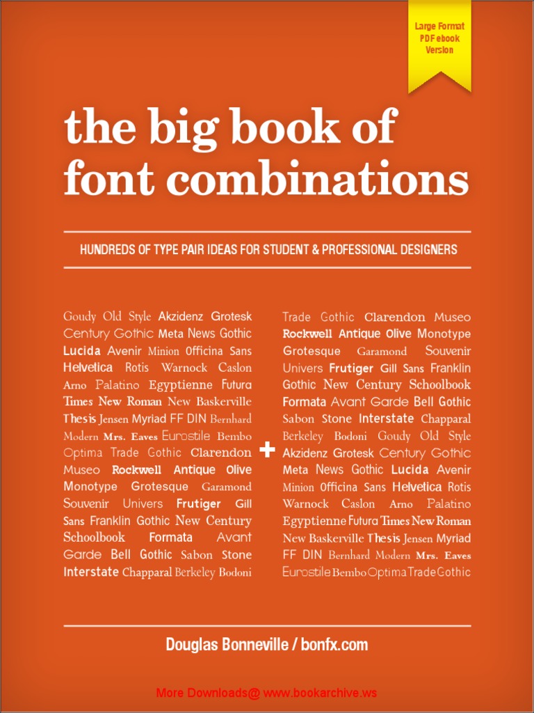 The Big Book of Font Combinations PDF | PDF | Sans Serif | Typefaces