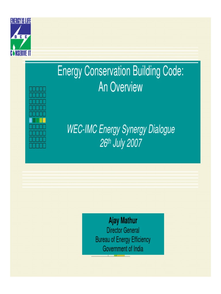 Energy Conservation Building Code: An Overview: WEC-IMC Energy Synergy ...