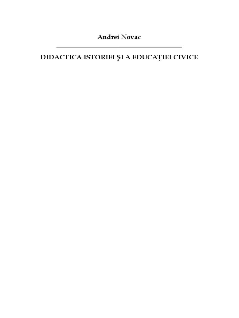 Andrei Novac - Didactica Istoriei Si A Educatiei Civice - 21 PDF | PDF