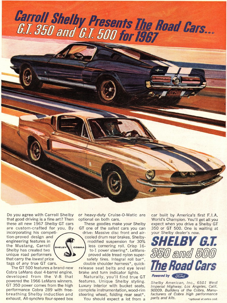 1967 Ford Shelby Mustang Magazine Advertisement - All | PDF
