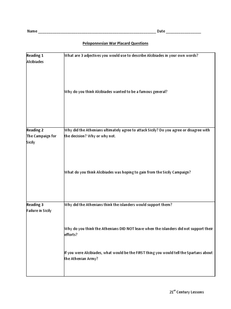 Peloponnesian War Study Guide | PDF | Sparta | Ancient Greece