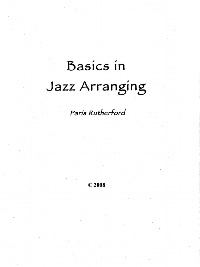 Basics-in-Jazz-Arranging - Paris Rutherford PDF | PDF