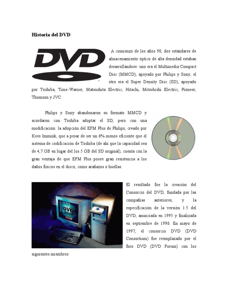Historia Del DVD | PDF | DVD | Electrónica de audio