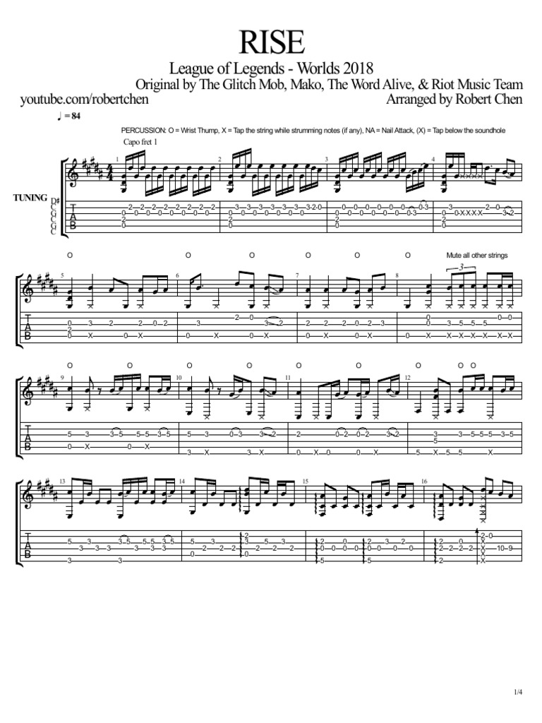 Rise League of Legends Tabs | PDF | Musical Instruments | Music Technology