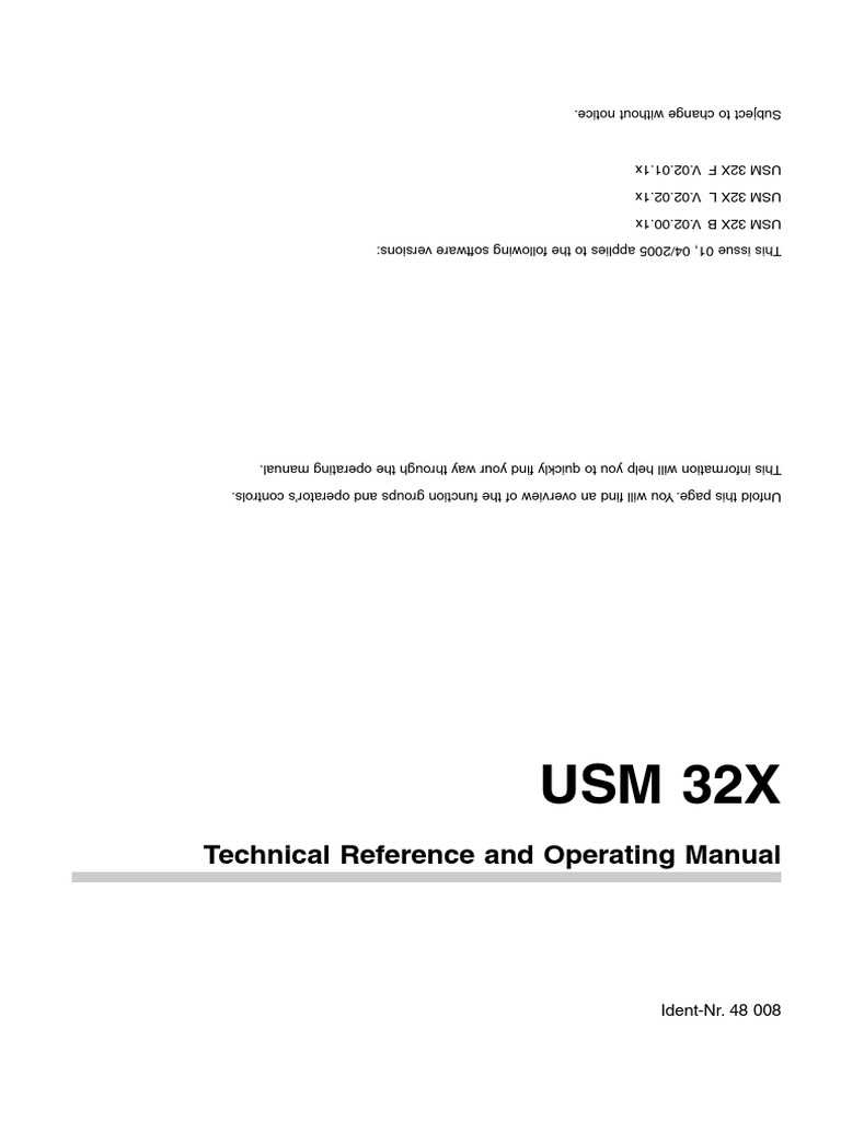 USM 32X Operating Manual PDF | PDF | Ultrasound | Battery Charger