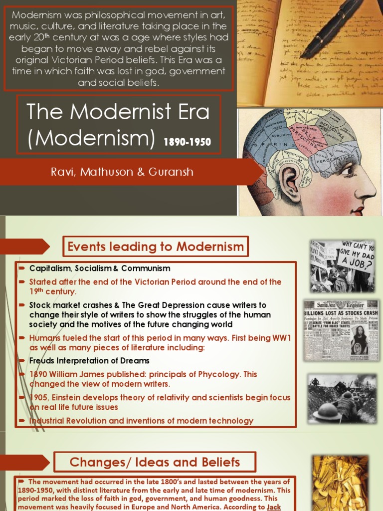 The Modernist Era (Modernism) : Ravi, Mathuson & Guransh | PDF ...