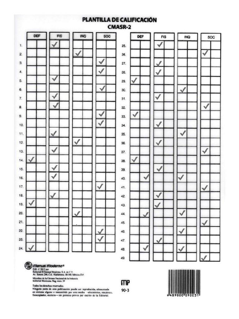 Plantilla de Corrección Cmas-r2