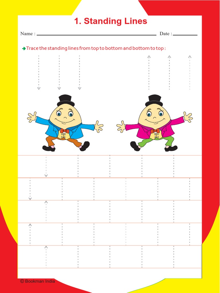 Standing Lines: Trace The Standing Lines From Top To Bottom and Bottom ...