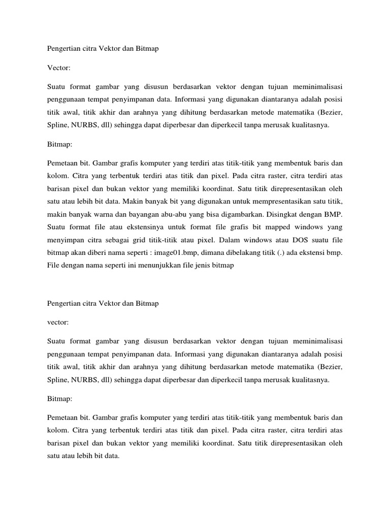Pengertian Citra Vektor Dan Bitmap | PDF | Komputer