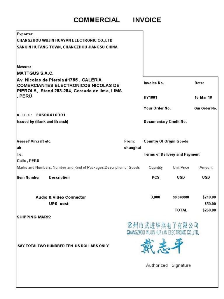 Commercial Invoice | PDF