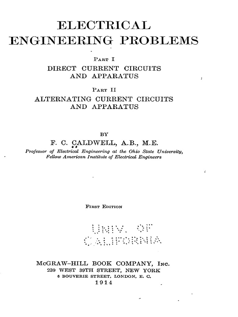 Electrical Engineering Problems | PDF | Electric Current | Series And Parallel Circuits