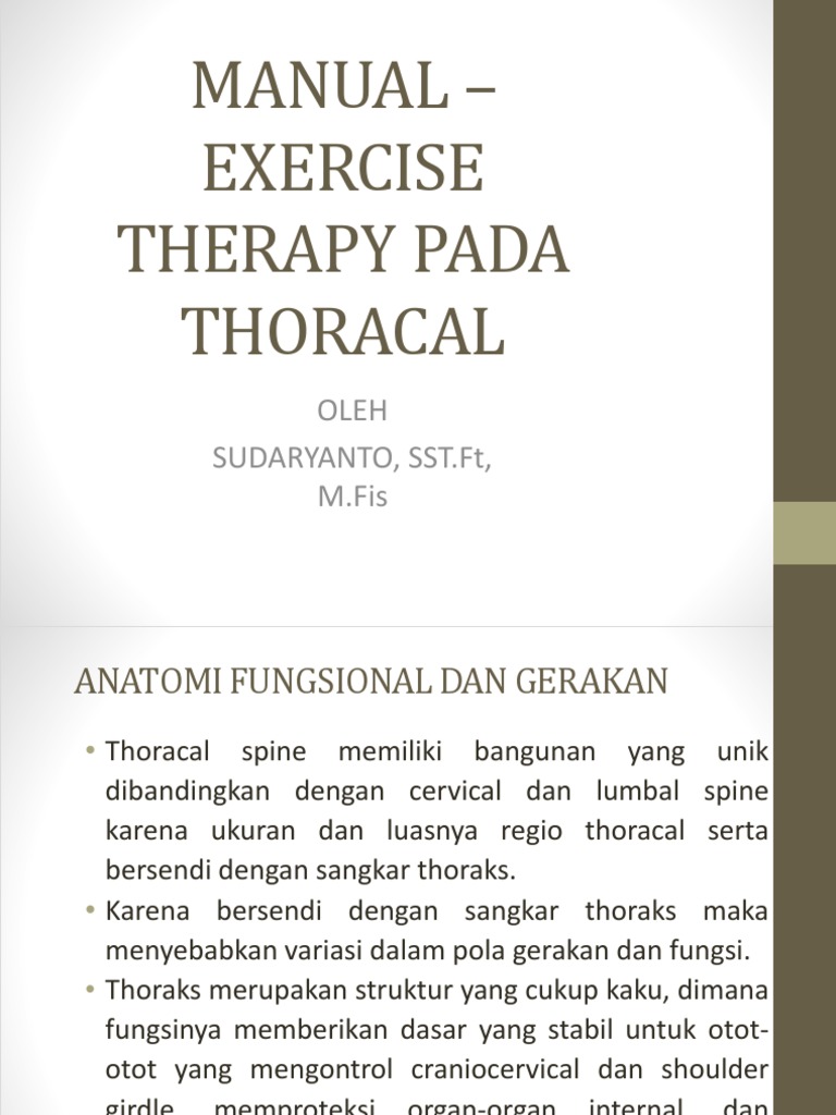 Terapi Manual pada Spine Thoracal | PDF